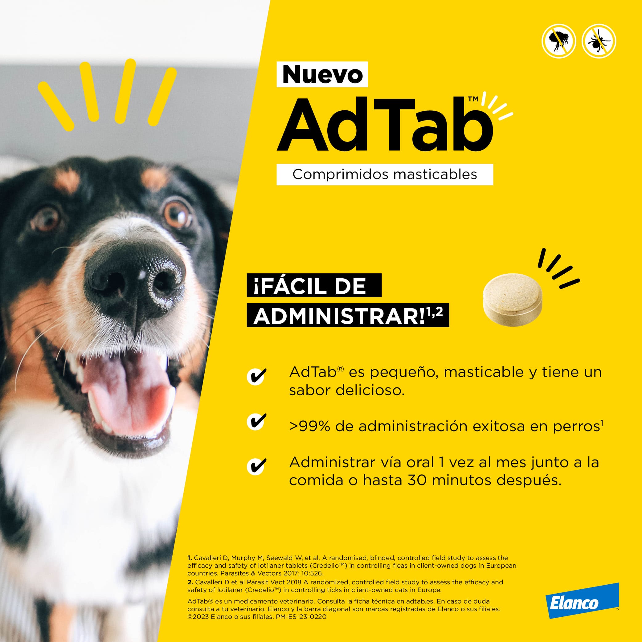 AdTab AdTab Antiparasitário Mastigável 450 mg para Cães (> 11-22 kg ...