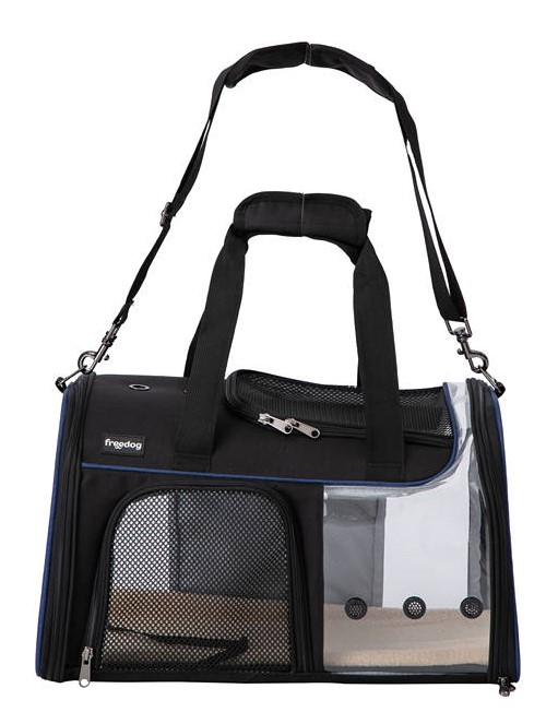 Freedog Transportín Transparente Jfk Negro y Gris para Perros - Petness ...
